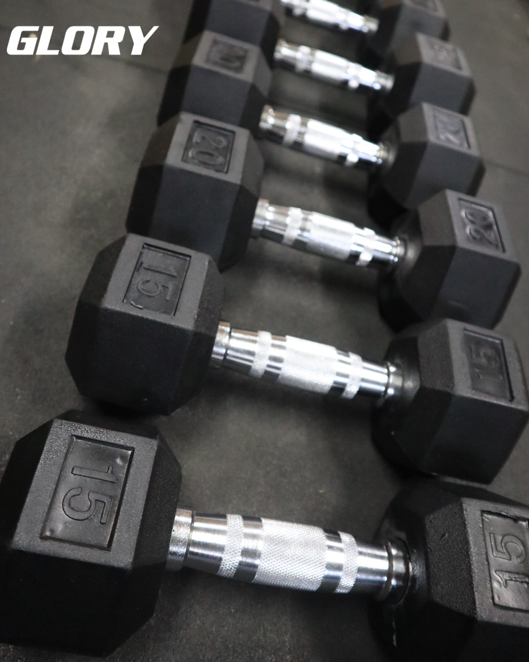 Hex Rubber Coated Dumbbell – GLORY FITNESS EQUIPMENT